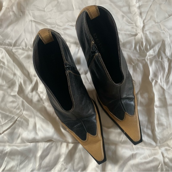 bebe | Shoes | Vintage Bebe Italian Leather Colorblock Western Booties ...
